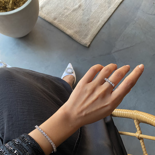 Minimalist - Tennis Ring - Premium Designer Jewelry with Crystals for ...